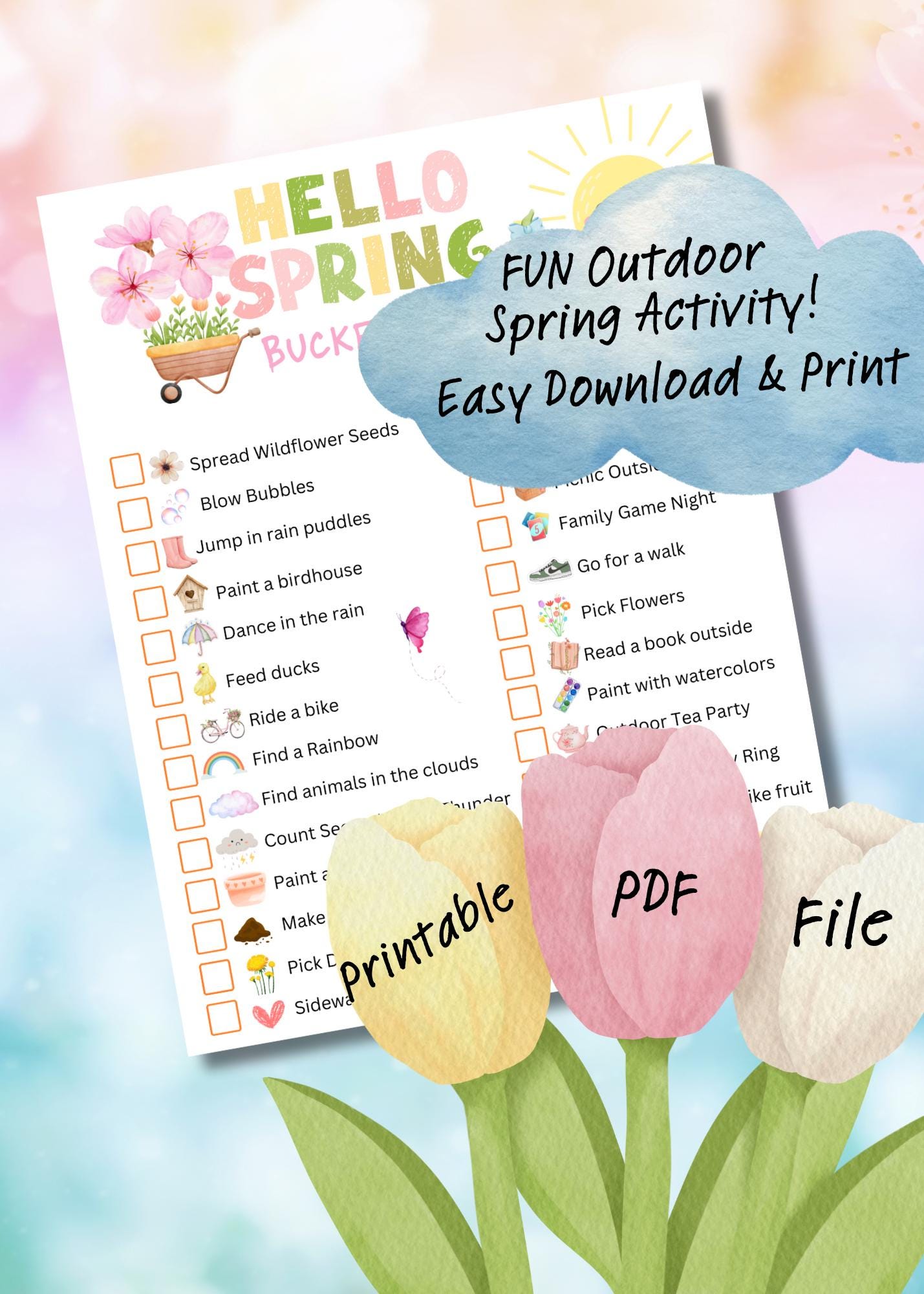 Printable SPRING Scavenger Hunt PDF | Outdoor Scavenger Hunt Game ...