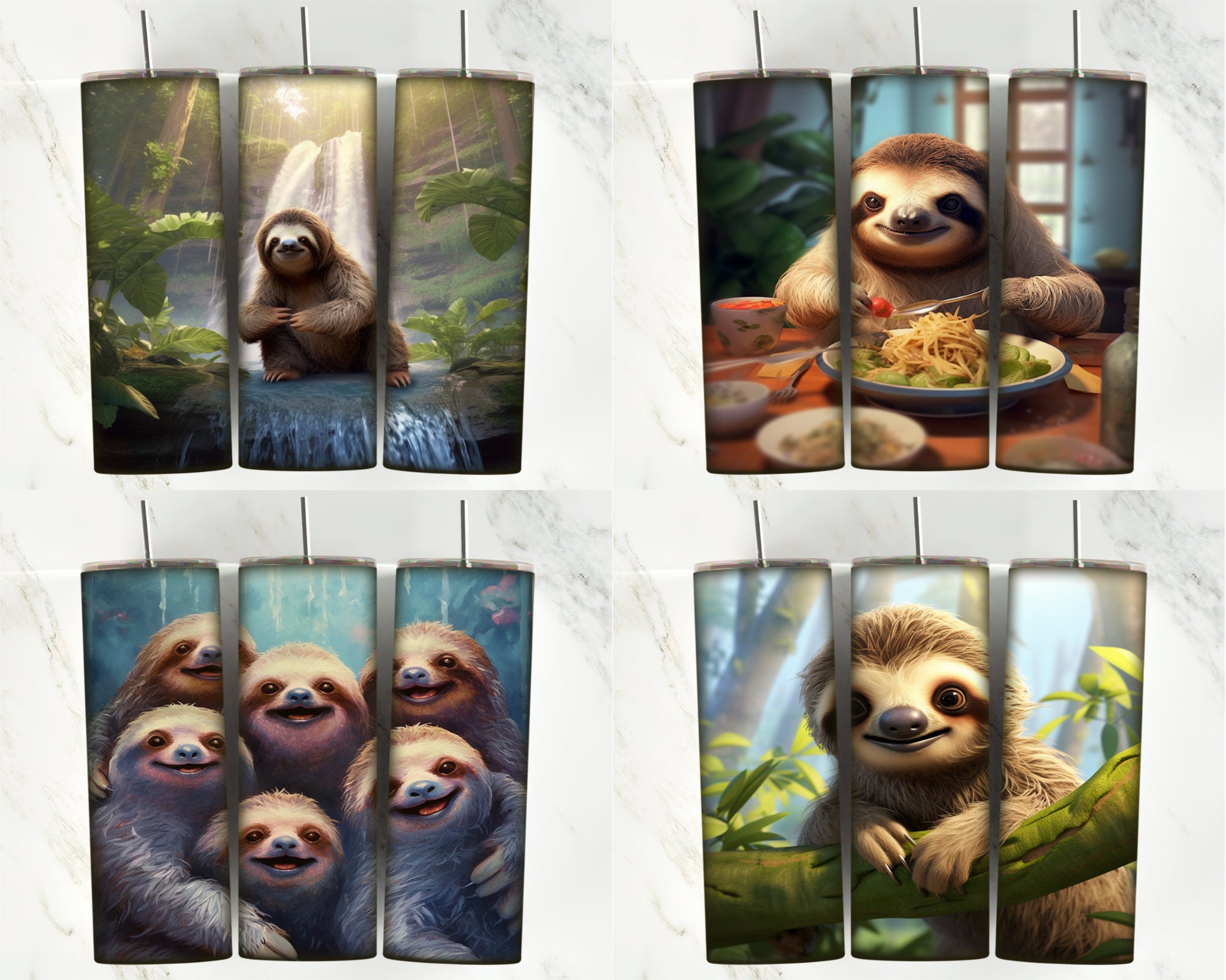 100+ Sloth Tumbler Wrap Bundle - 20oz Skinny Tumbler Sublimation ...