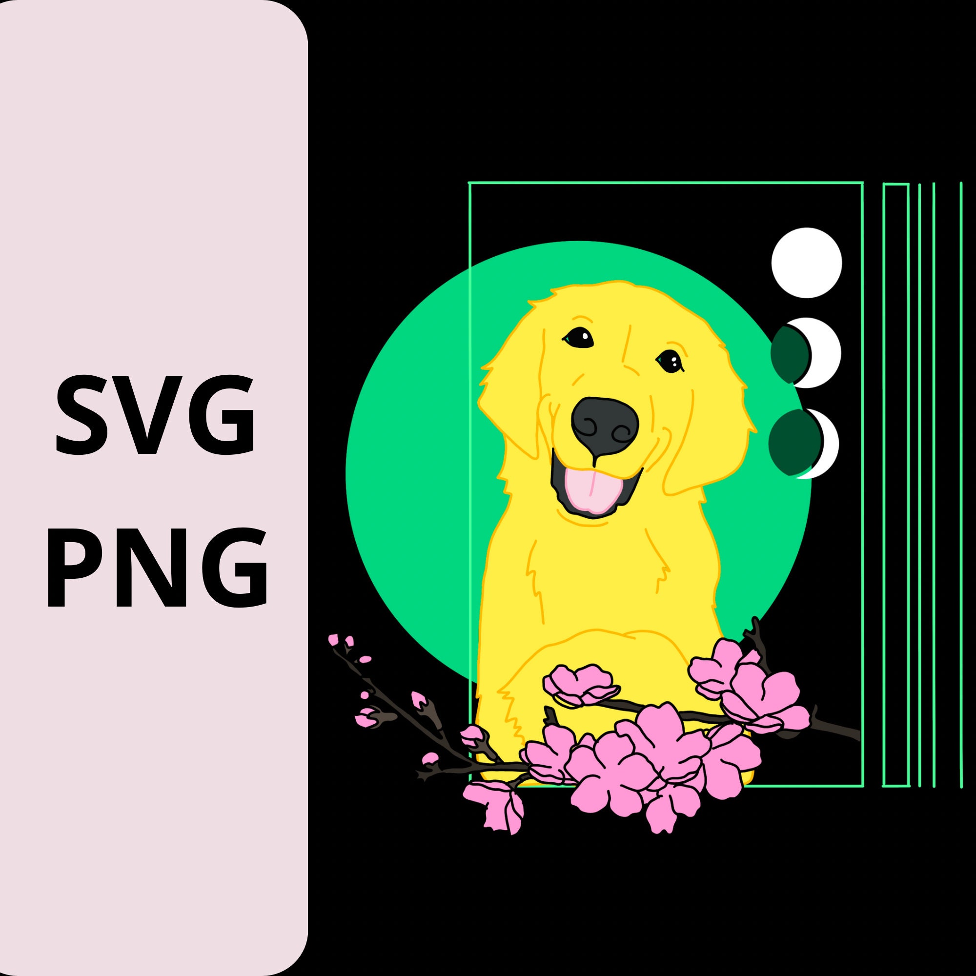 Dog Floral Pet Portrait in SVG and PNG - Etsy