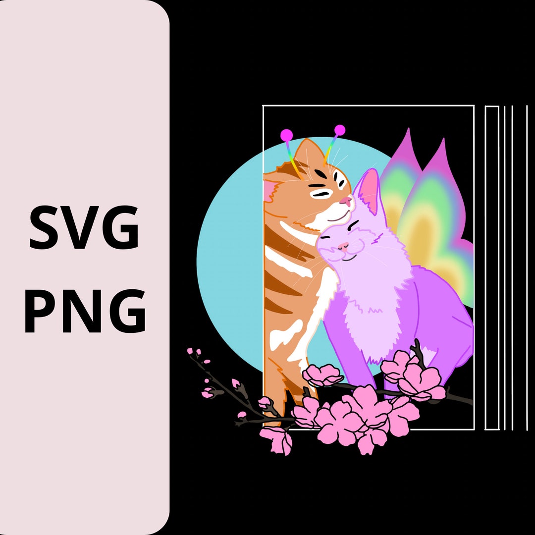 Colorful Cats Design SVG and PNG - Etsy