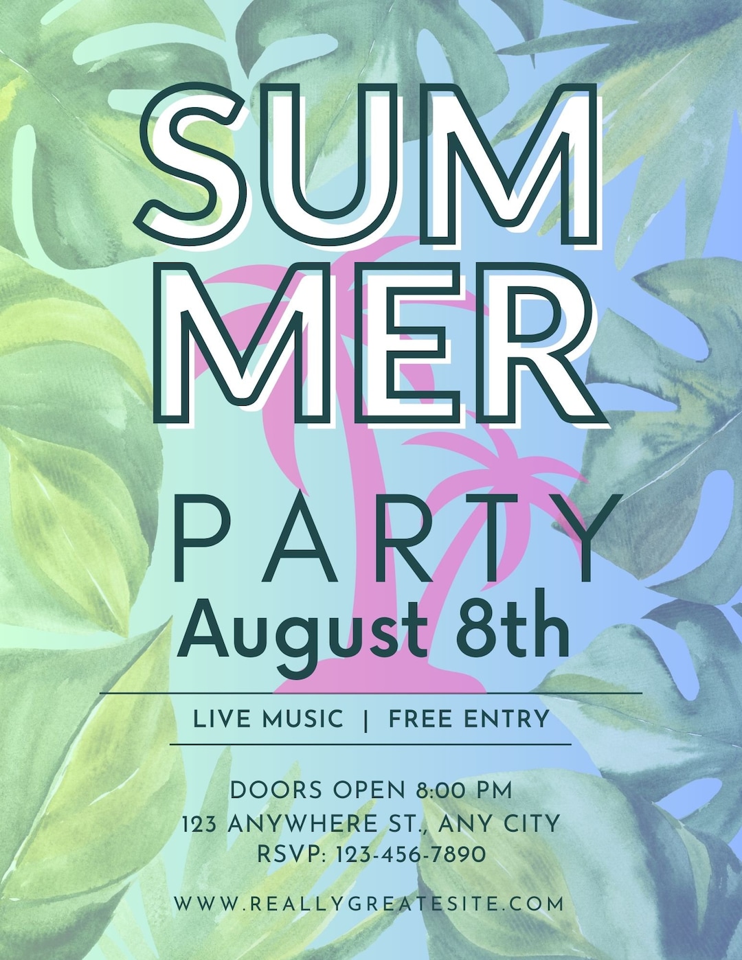 Editable summer Party Template - Etsy