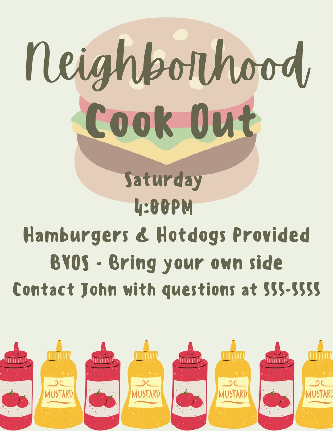Editable neighborhood Cookout Flyer - Etsy