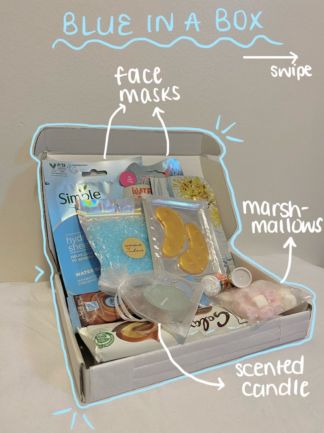 Blue Self Care Package for Ladies | Ultimate Spa Hamper Pamper ...