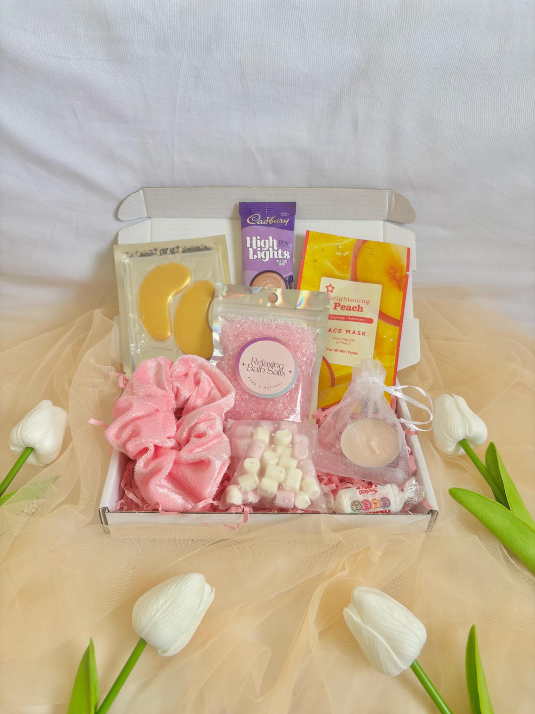 Pink Pamper Hamper Self Care Gift Box | Relaxation Spa Pick Me up for ...