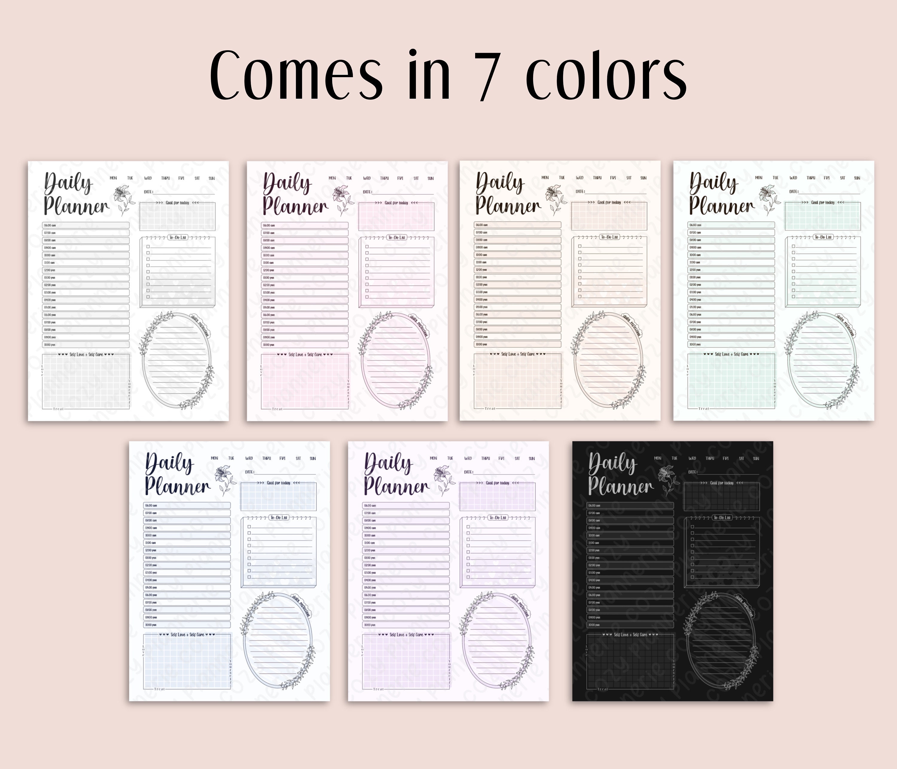 Minimalist Daily Planner Printable | Digital Daily Planner Page ...