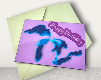Happy Birthday Michigan Greeting Card - Etsy