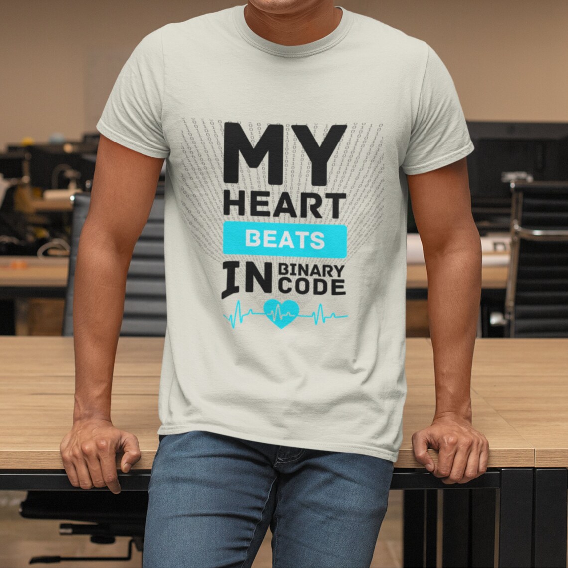 My Heart Beats in Binary Code Computer Programmer T-shirt - Etsy