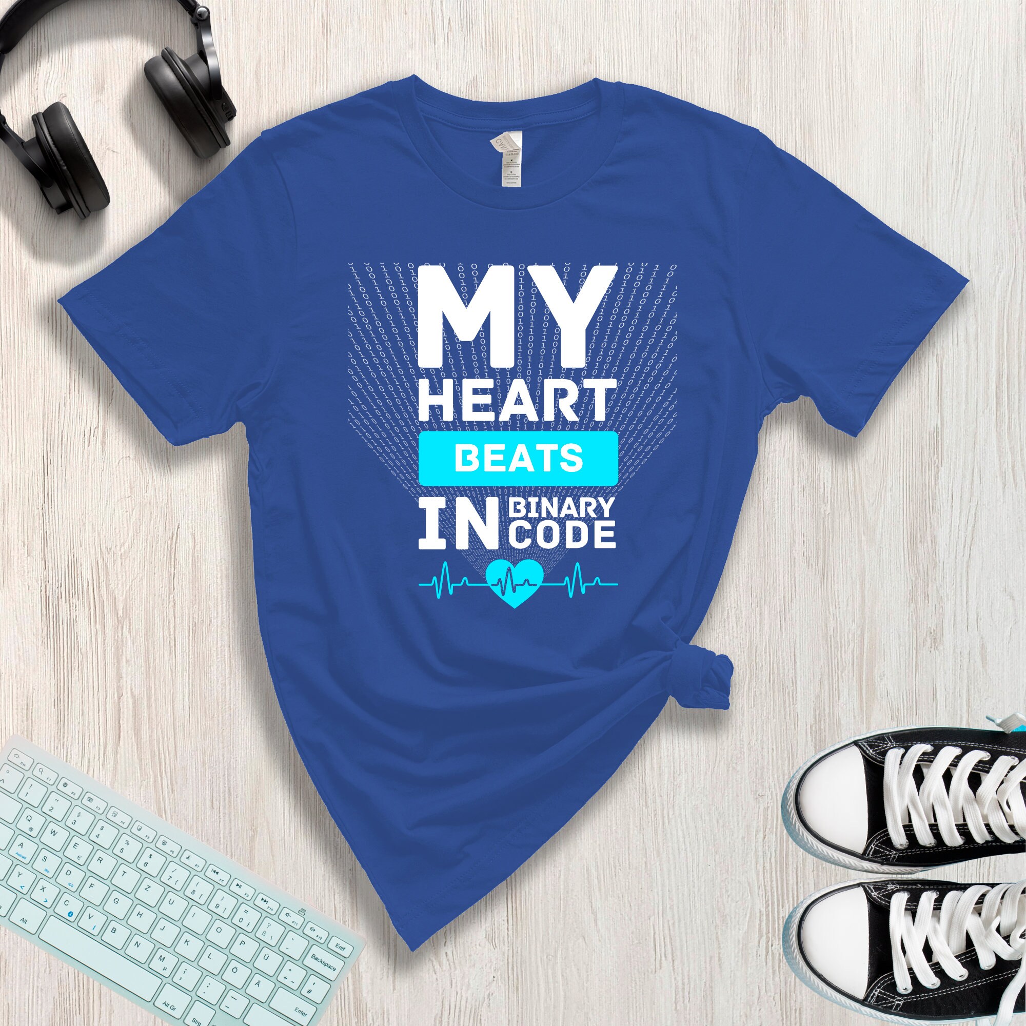 My Heart Beats in Binary Code Computer Programmer T-shirt - Etsy