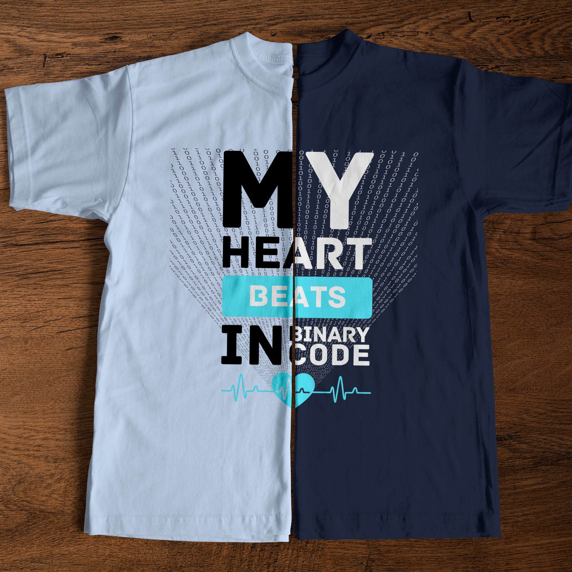 My Heart Beats in Binary Code Computer Programmer T-shirt - Etsy