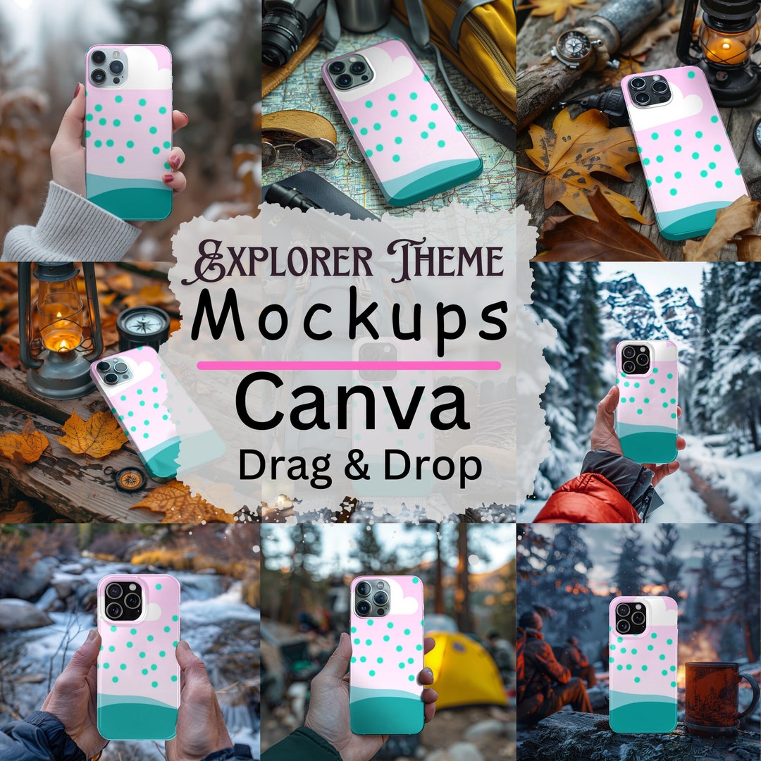 Pro Max Tough Phone Case iPhone 14, 15 Mockups PNG Files for Canva Plus ...