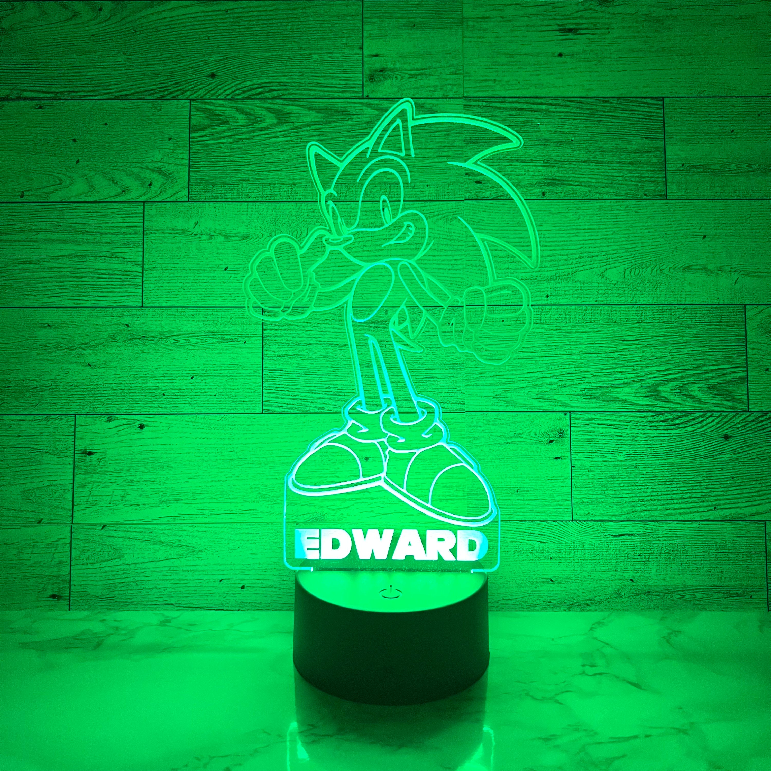 Sonic Hedgehog 3D LED Personalized Night Light LED Lamp, Personalized ...