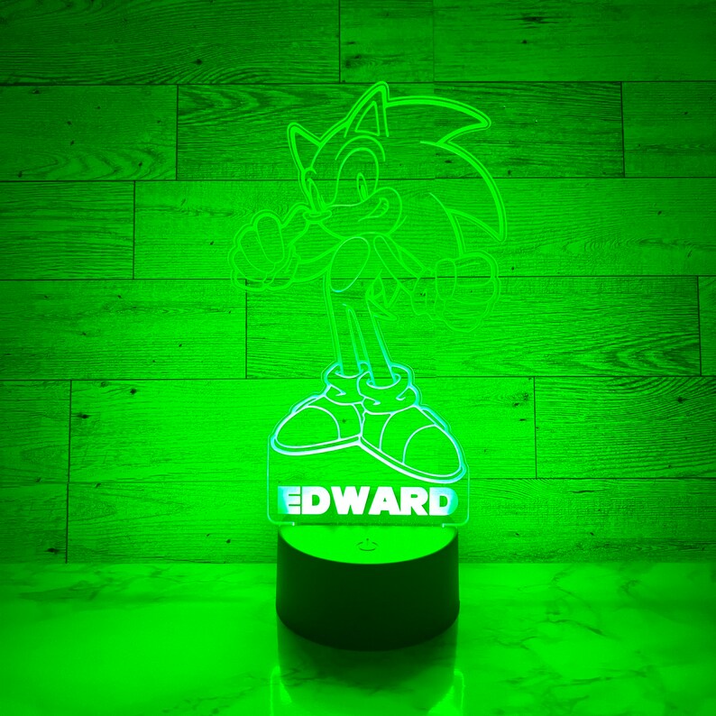 Sonic Hedgehog 3D LED Personalized Night Light LED Lamp, Personalized ...