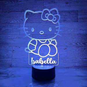 Cute Kitty Cat Night Light, Bedroom Decor, Custom Night Light, Kids ...