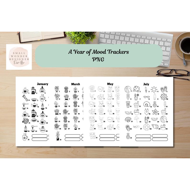 A Year of Mood Trackers - Etsy