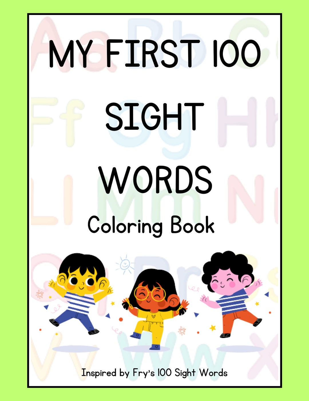 My First 100 Sight Words Coloring Book - Etsy