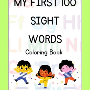 My First 100 Sight Words Coloring Book - Etsy