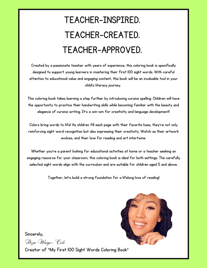 My First 100 Sight Words Coloring Book - Etsy