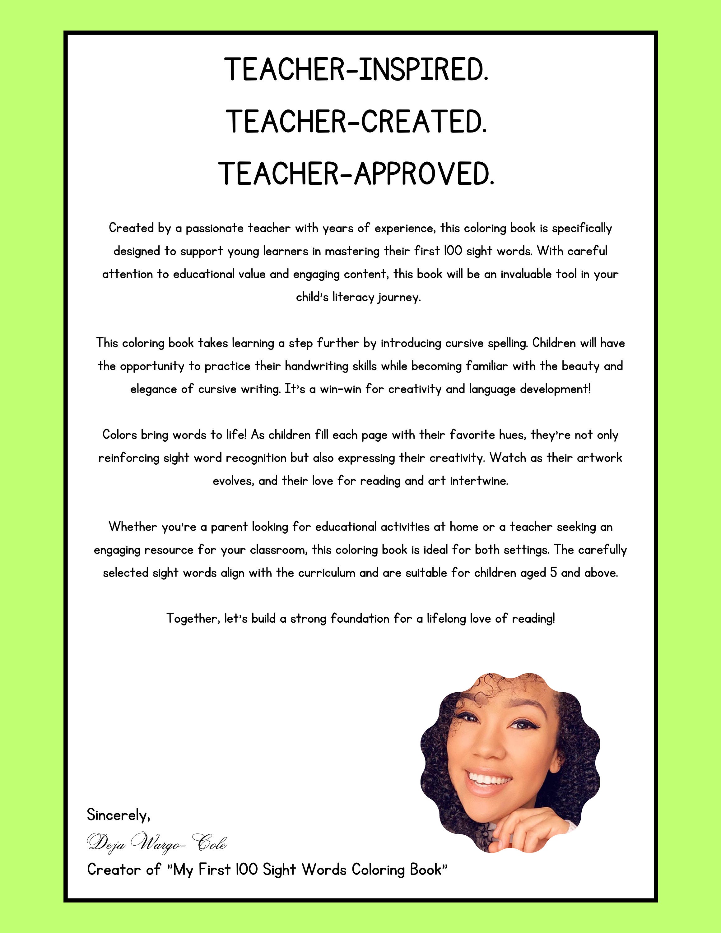 My First 100 Sight Words Coloring Book - Etsy