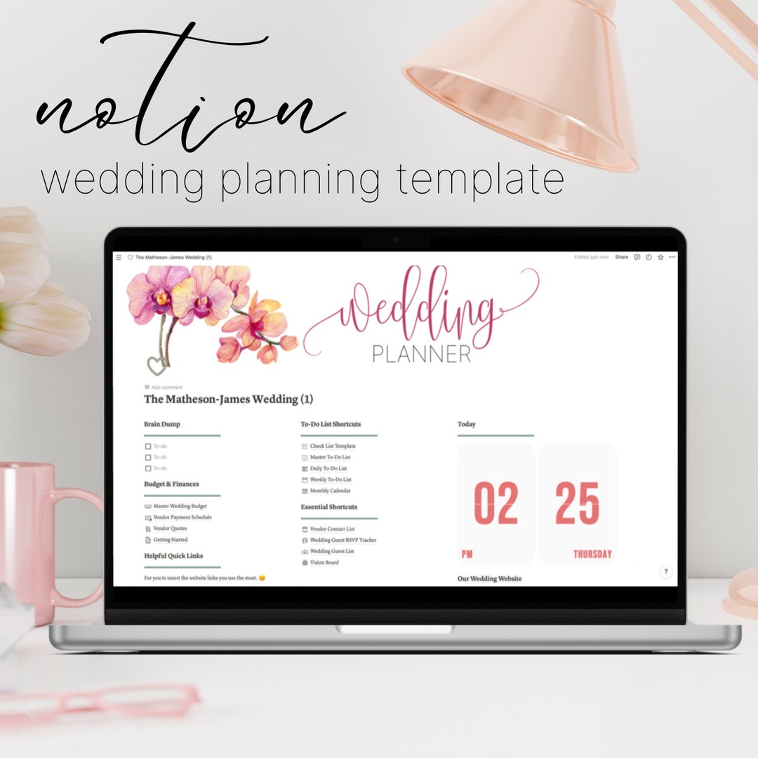 Notion Template for Wedding Planning, Wedding Planner Notion Dashboard ...