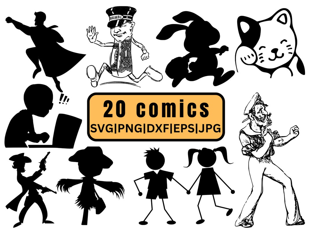 Comics Svg Cartoon Svg Mega Bundle Cartoon Svg Cutecat Svg Funny Svg ...