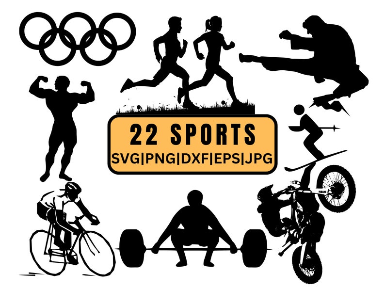 Sports Svg Athlete Svg Mega Bundle Svg of Outdoor Olympic Svg Using for ...