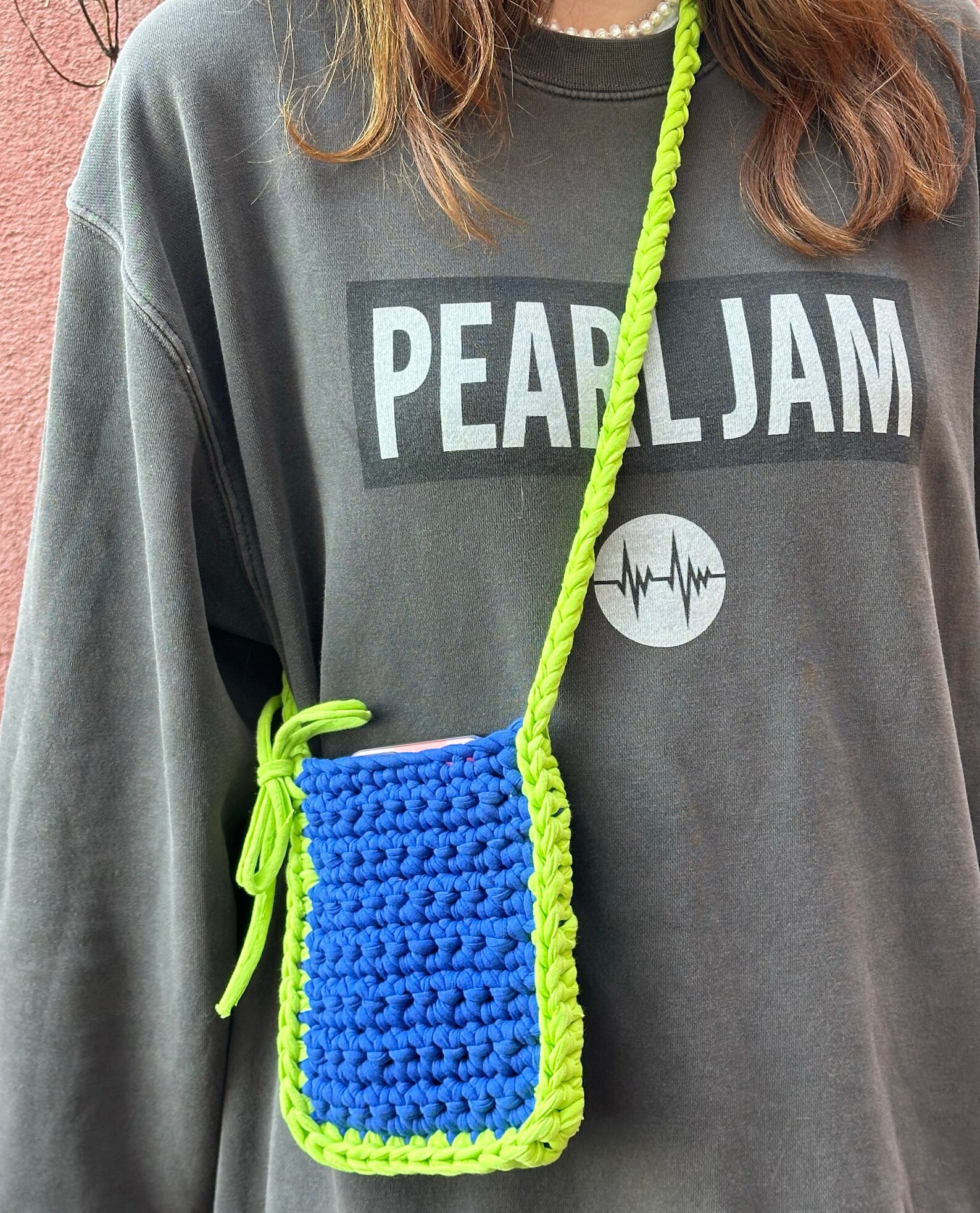 BLUE PHONE BAG | Crossbody Phone Bag Blue Cozy Phone Cover Crochet ...