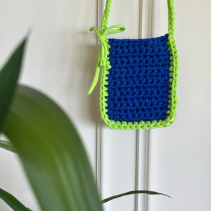 BLUE PHONE BAG | Crossbody Phone Bag Blue Cozy Phone Cover Crochet ...