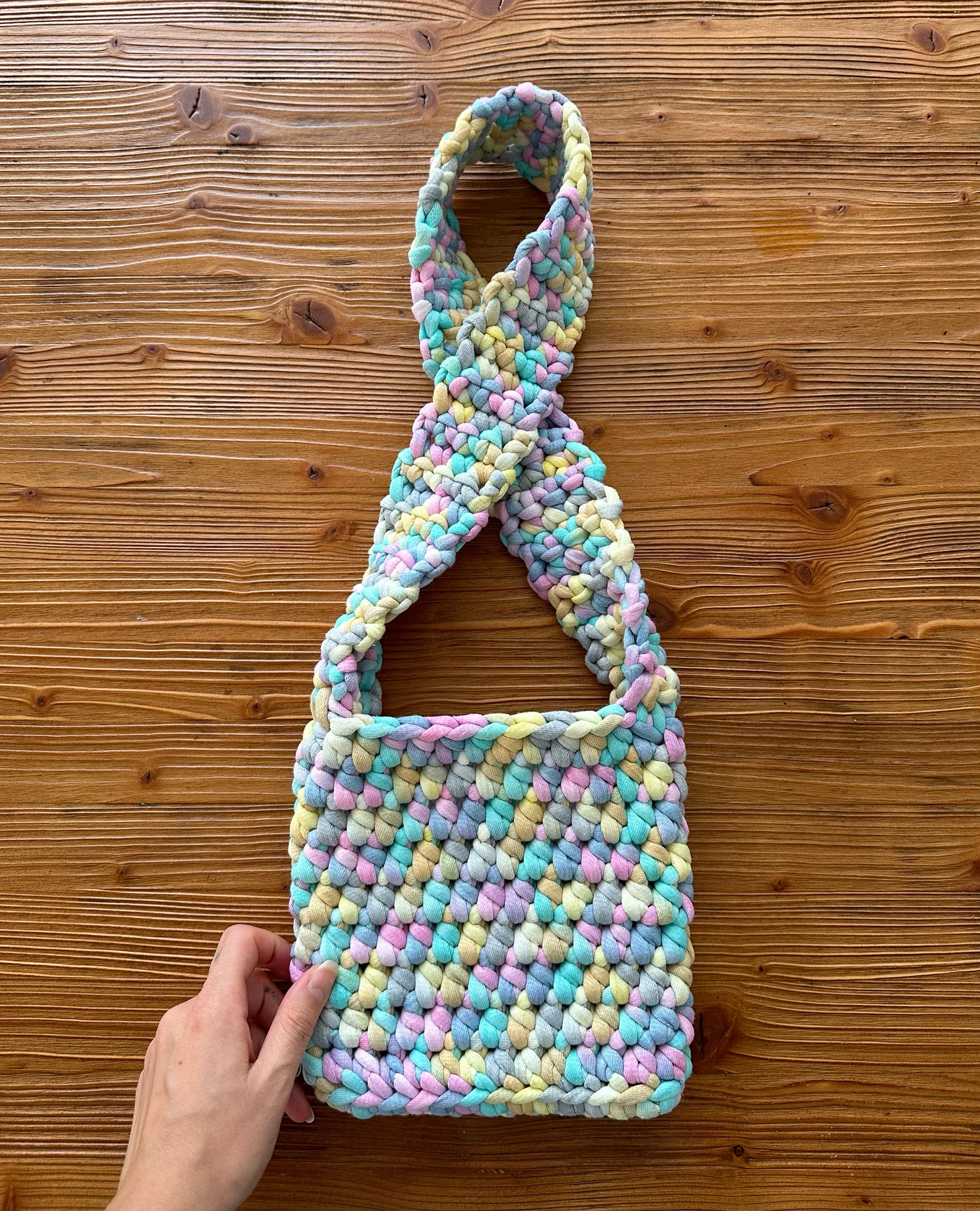 COLORFUL CROSSBODY BAG Small Crossbody Bag Phone Bag Multicolor Crochet ...