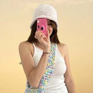 COLORFUL CROSSBODY BAG Small Crossbody Bag Phone Bag Multicolor Crochet ...