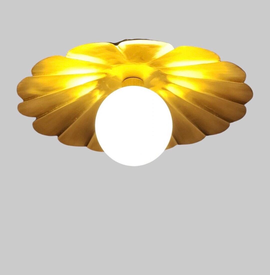 Handmade Brass Flower-shaped Ceiling Pendant: Elegant Lighting Design ...