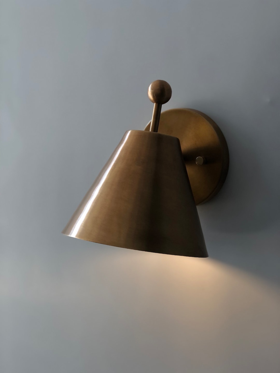 Handmade Brass Pivot Sconce: Mid-century Style Wall Lamp - Etsy UK