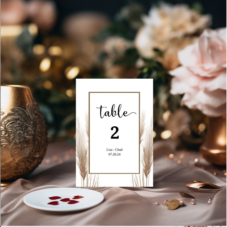 Table Number Editable Template weddingparty Table - Etsy
