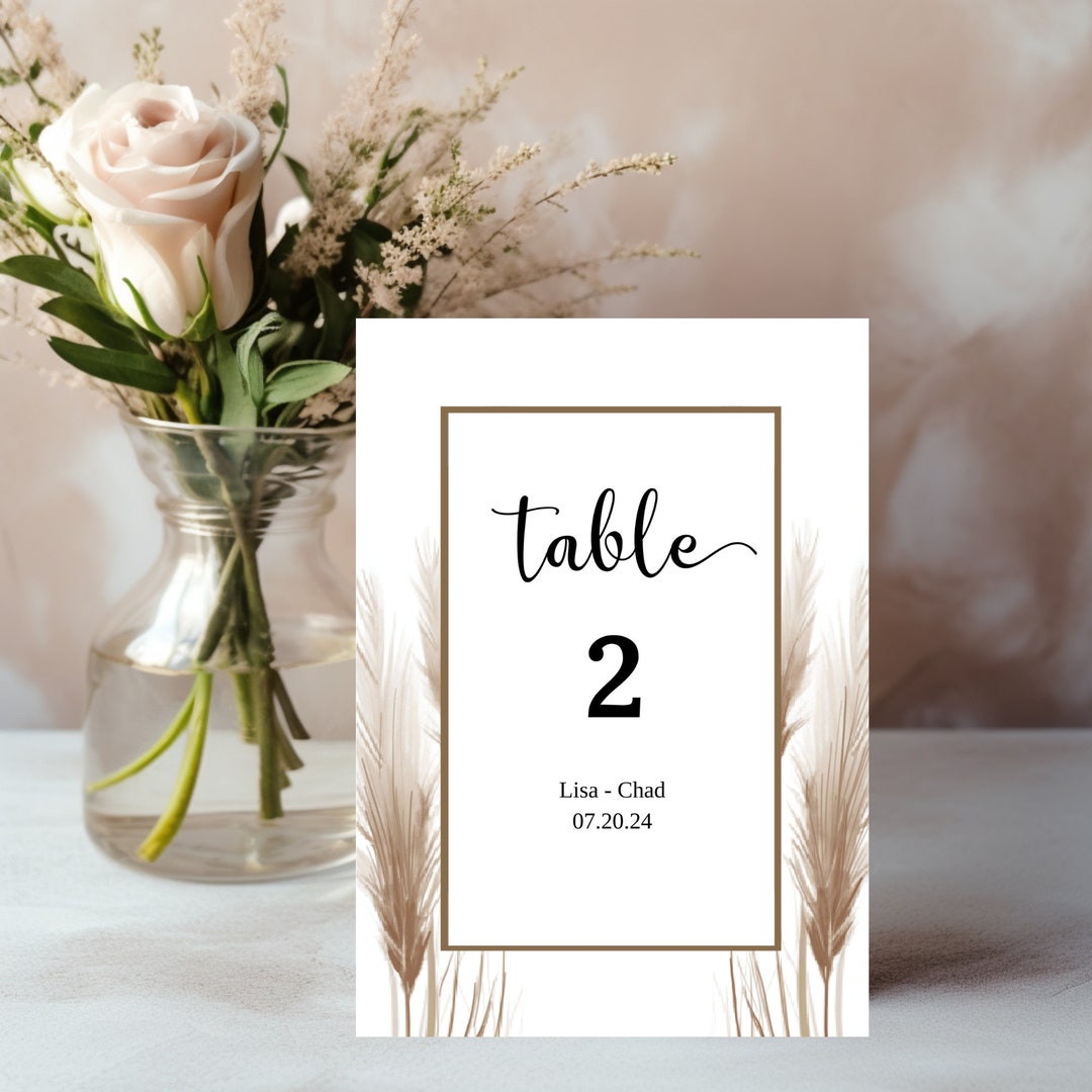 Table Number Editable Template weddingparty Table - Etsy