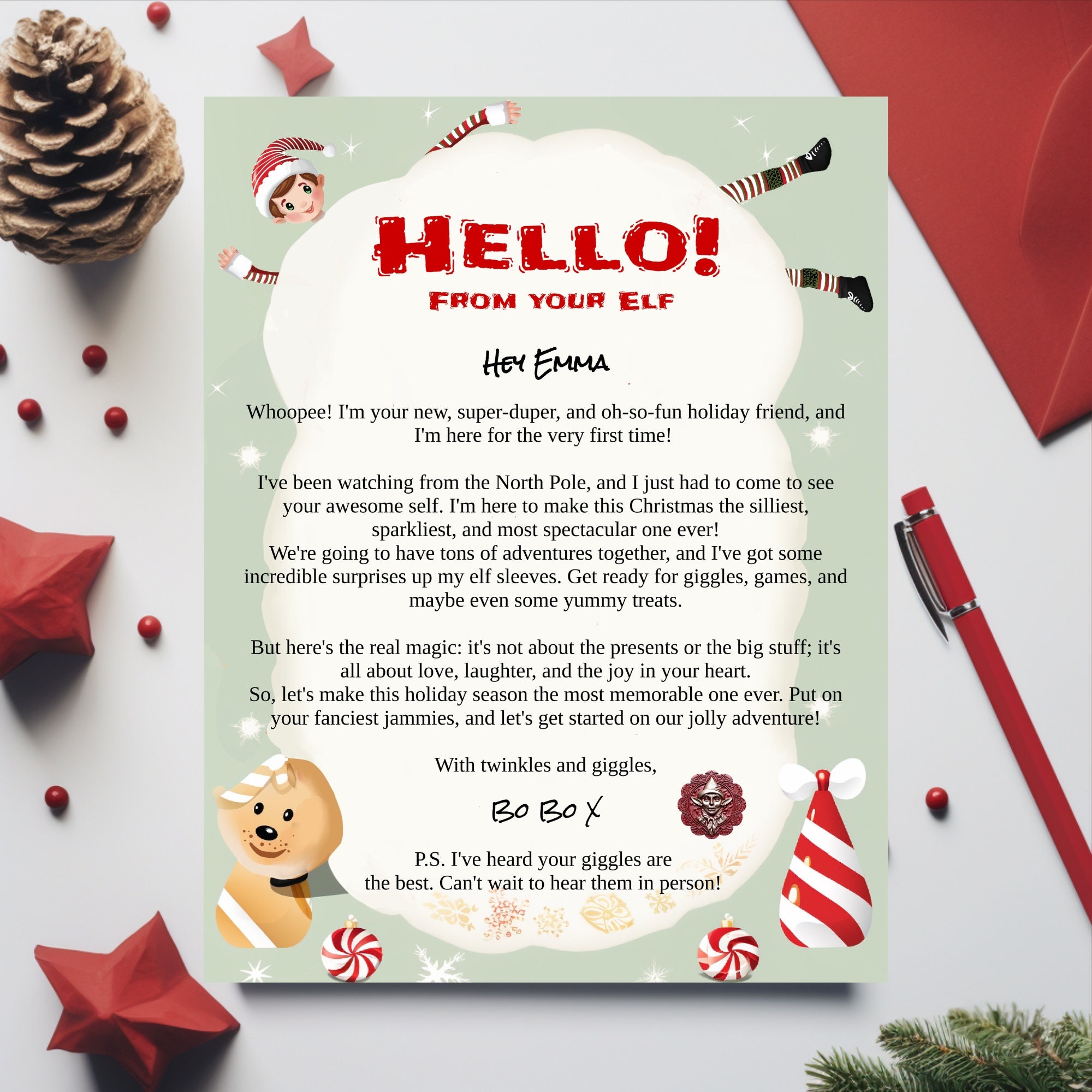 EDITABLE Elf Letter, Elf Welcome Letter, Elf Hello Arrival Letter, Elf ...