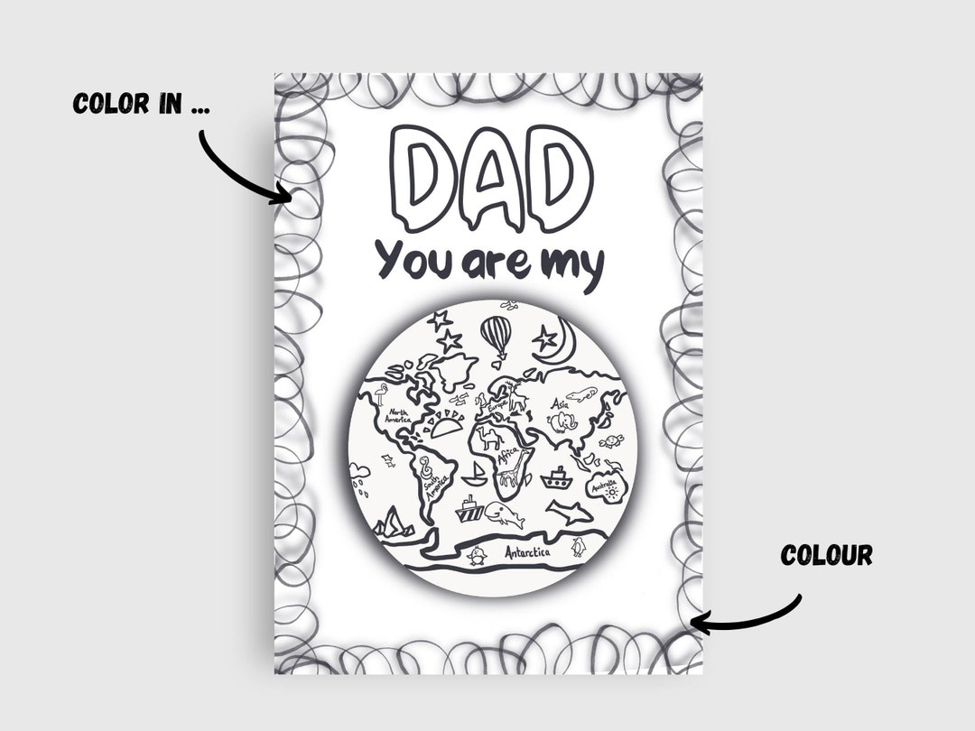 Fathers Day Printable Coloring Page,fathers Day Gift,digital Instant ...