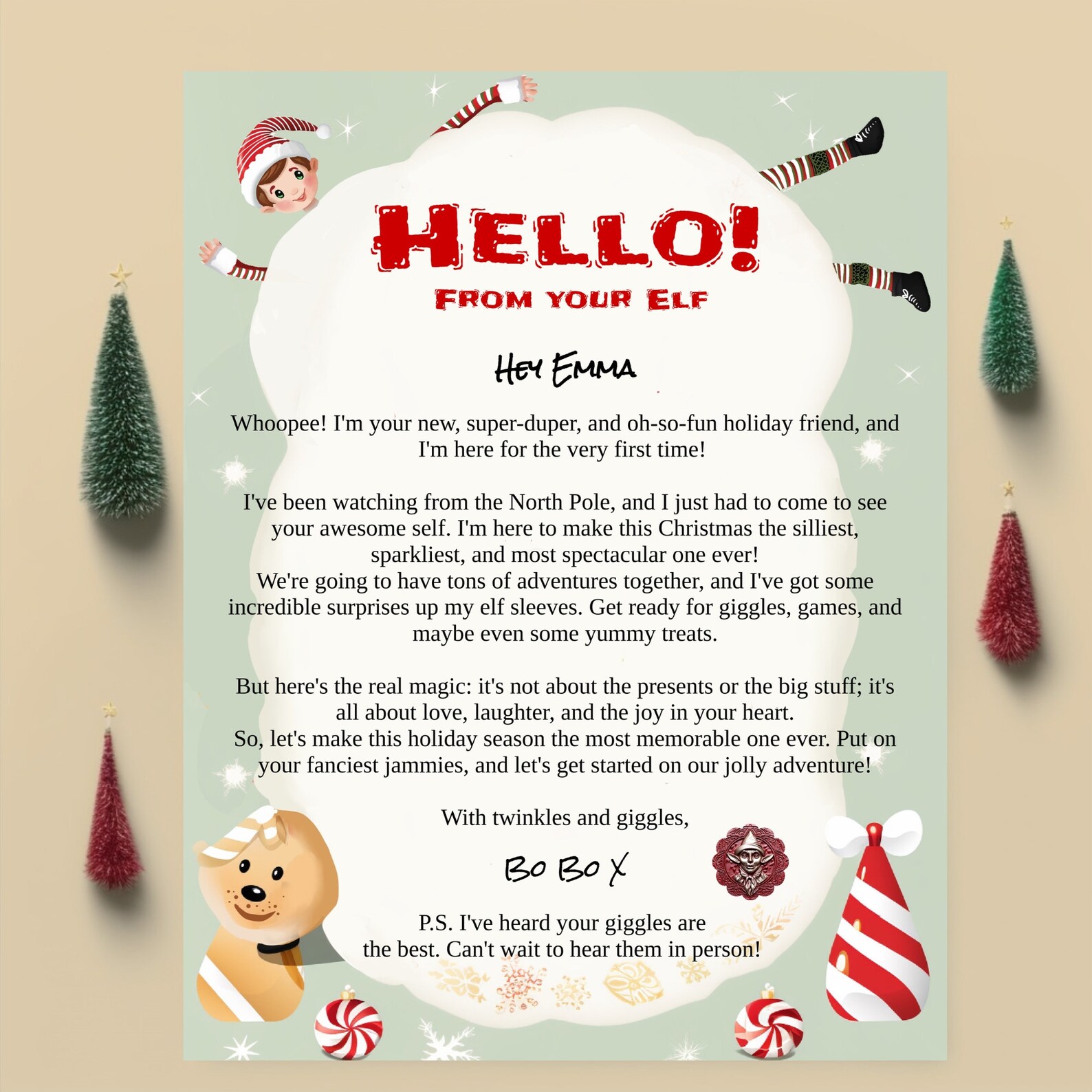 EDITABLE Elf Letter, Elf Welcome Letter, Elf Hello Arrival Letter, Elf ...