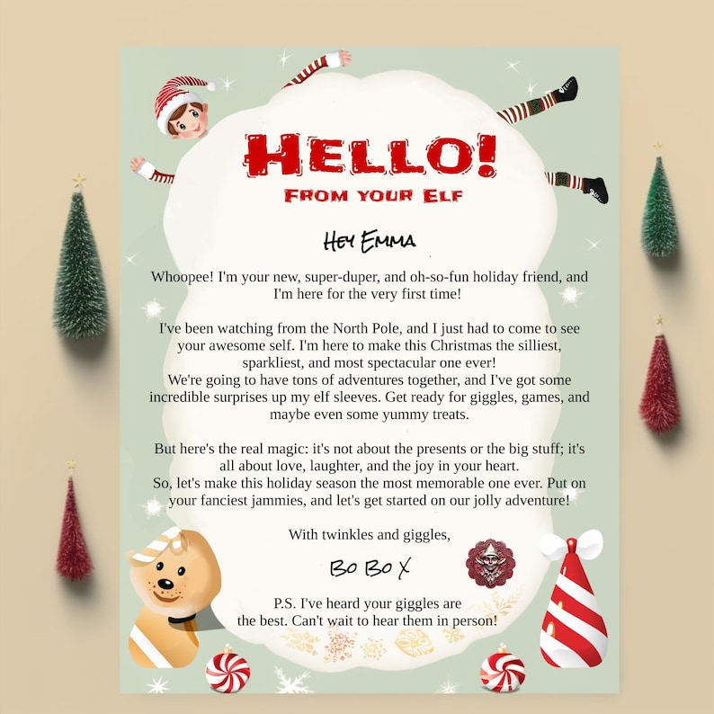 EDITABLE Elf Letter, Elf Welcome Letter, Elf Hello Arrival Letter, Elf ...