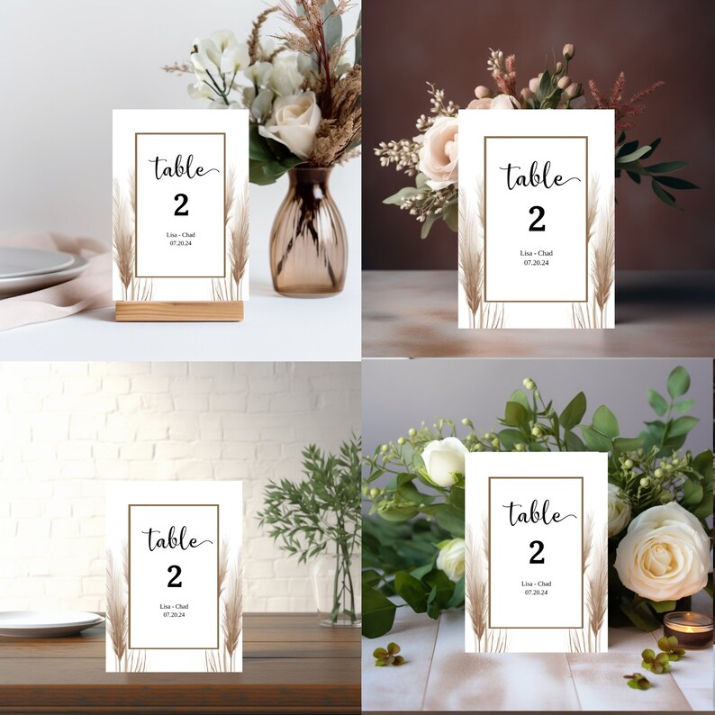 Table Number Editable Template weddingparty Table - Etsy