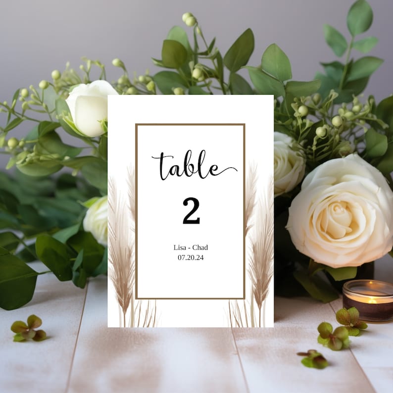 Table Number Editable Template weddingparty Table - Etsy