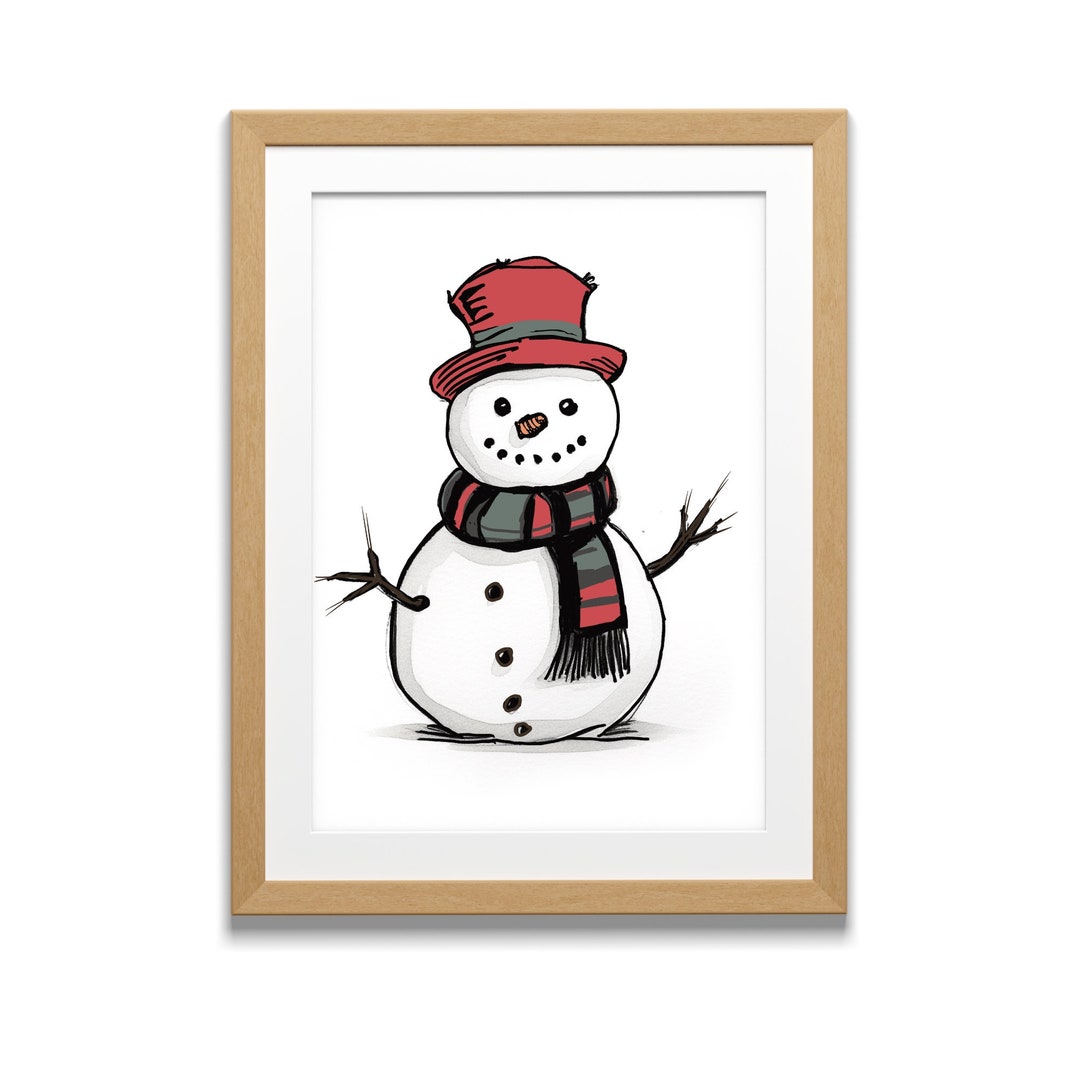 Snowman Wall Art Printable Christmas Gallery Wall Art - Etsy
