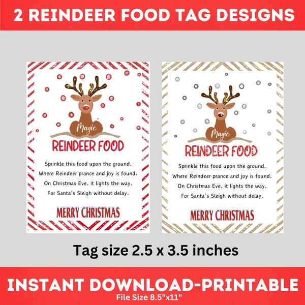 Reindeer Food Label - Etsy