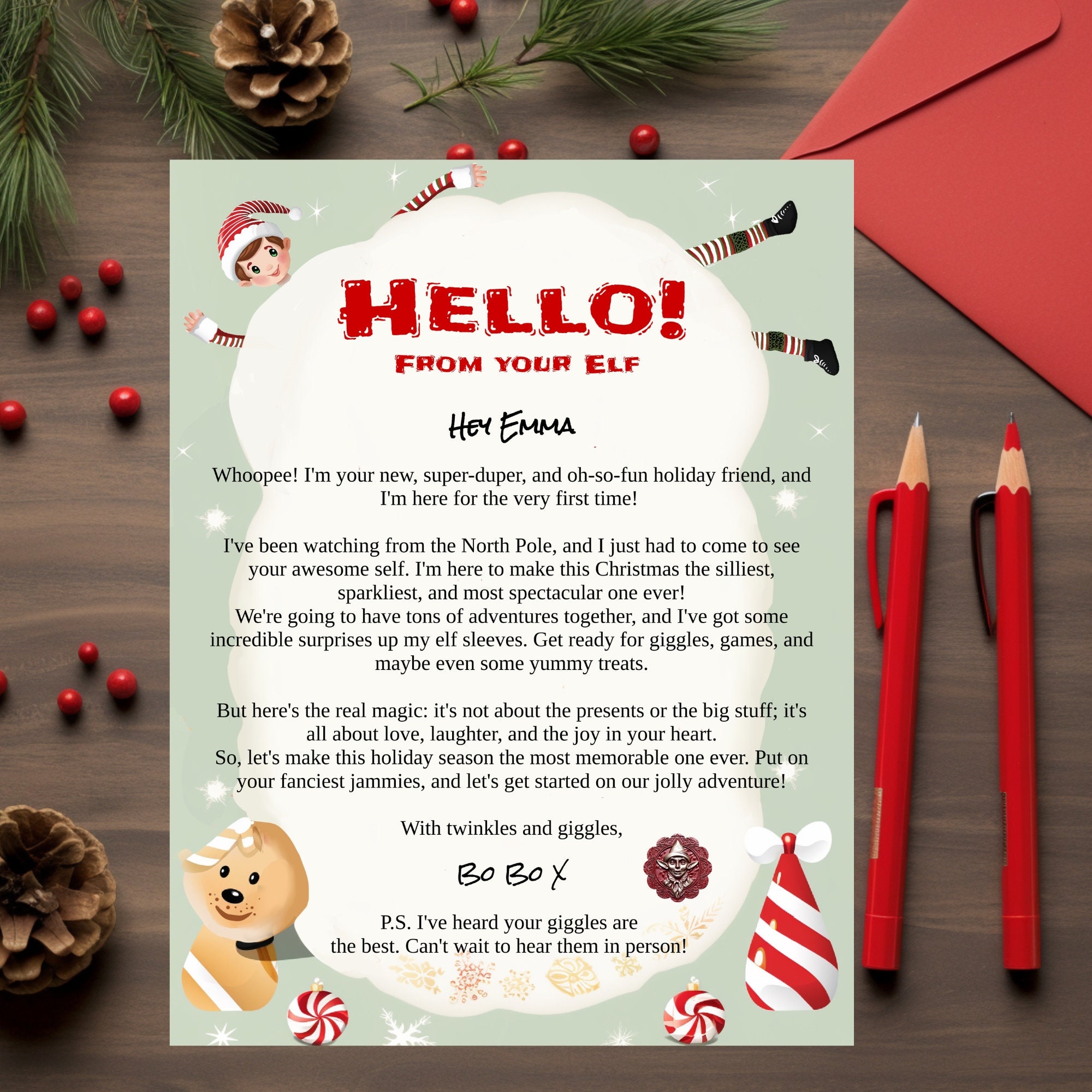 EDITABLE Elf Letter, Elf Welcome Letter, Elf Hello Arrival Letter, Elf ...