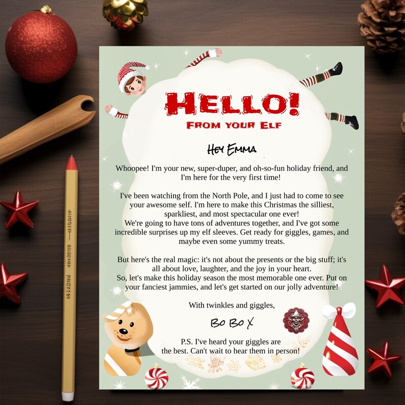 EDITABLE Elf Letter, Elf Welcome Letter, Elf Hello Arrival Letter, Elf ...