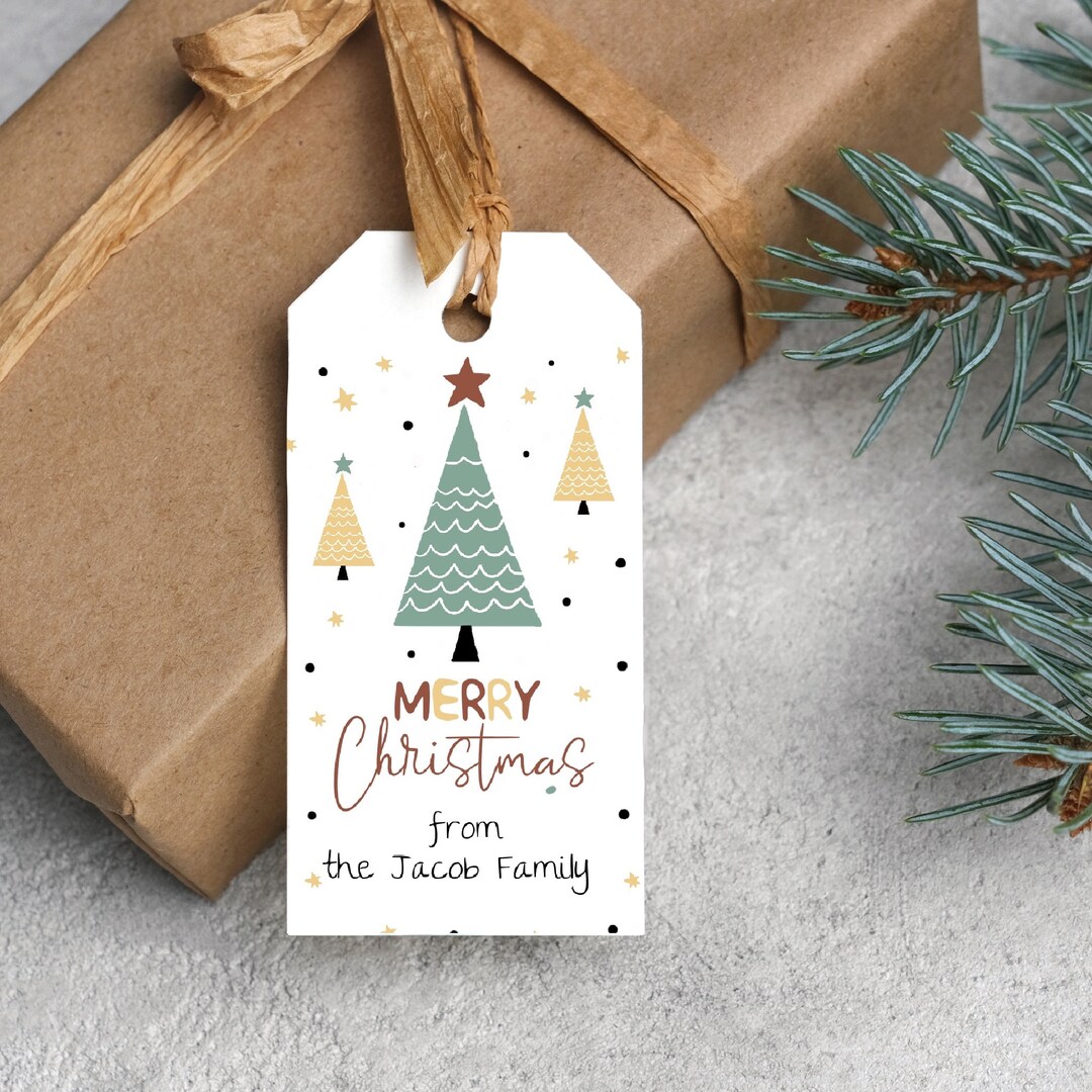 Christmas Tree Gift Tag Printable EDITABLE Holiday Gift Tag - Etsy