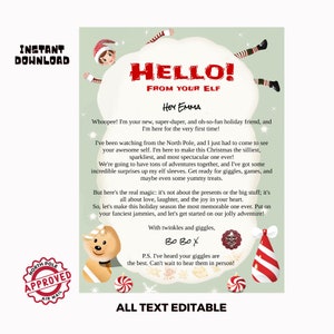 EDITABLE Elf Letter, Elf Welcome Letter, Elf Hello Arrival Letter, Elf ...