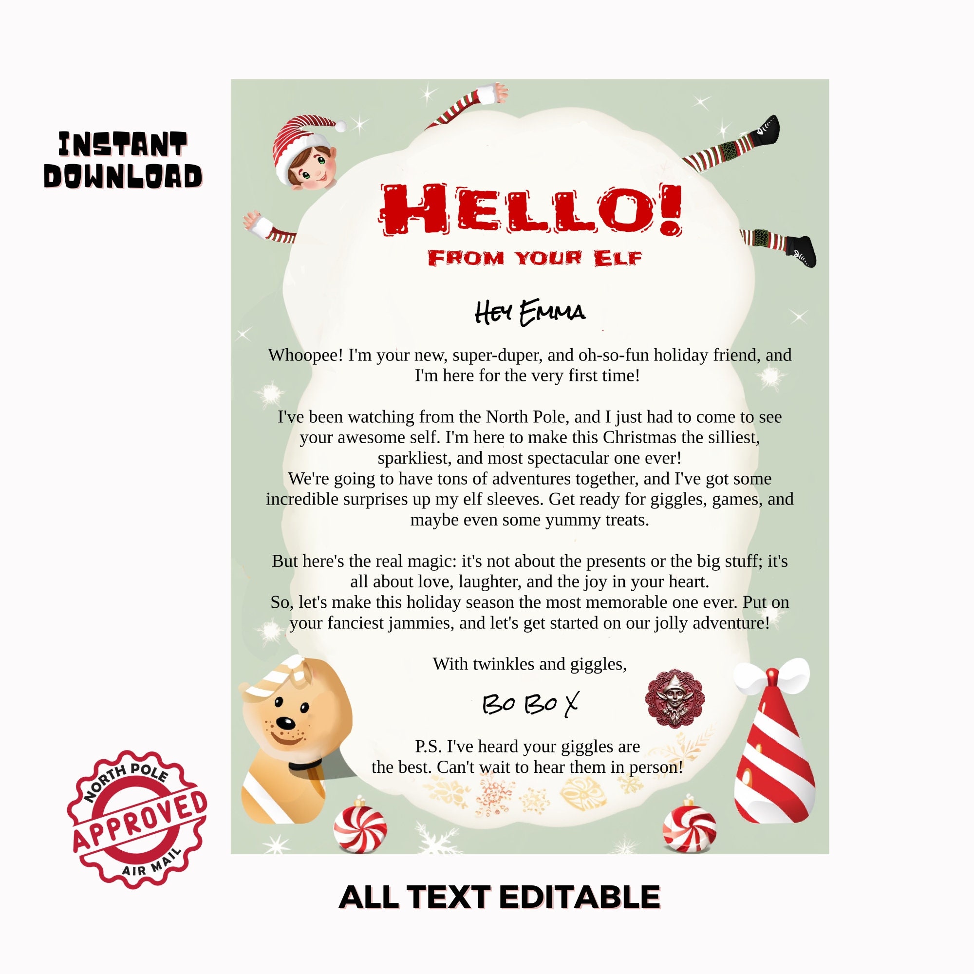 EDITABLE Elf Letter, Elf Welcome Letter, Elf Hello Arrival Letter, Elf ...