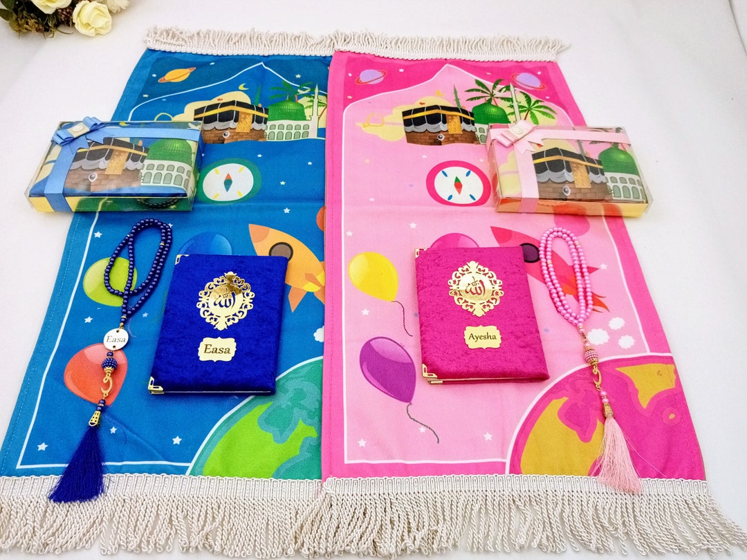 Luxury Kids Prayer Mat, Kids Kaaba Prayer Rug, Ramadan Eid, Kids Prayer ...