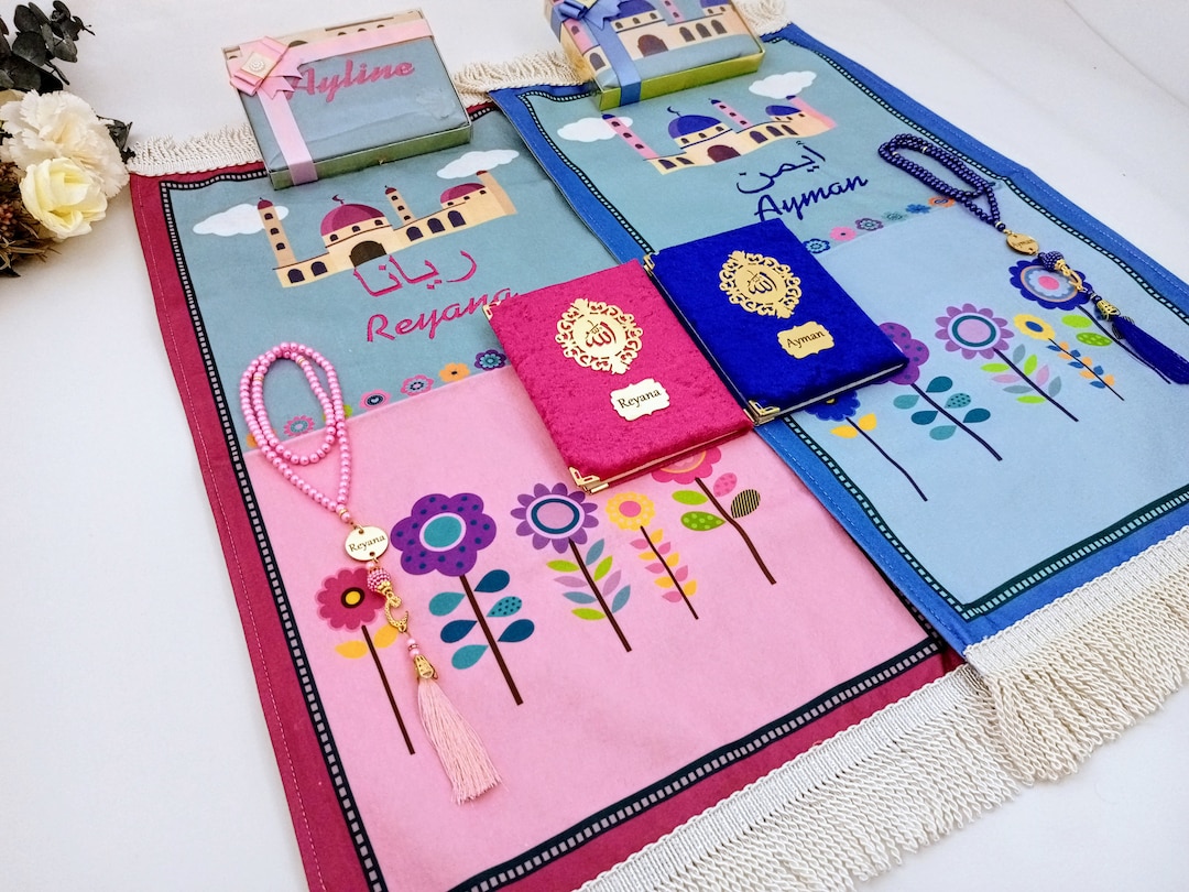 Luxury Kids Prayer Mat, Kids Kaaba Prayer Rug, Ramadan Eid, Kids Prayer ...