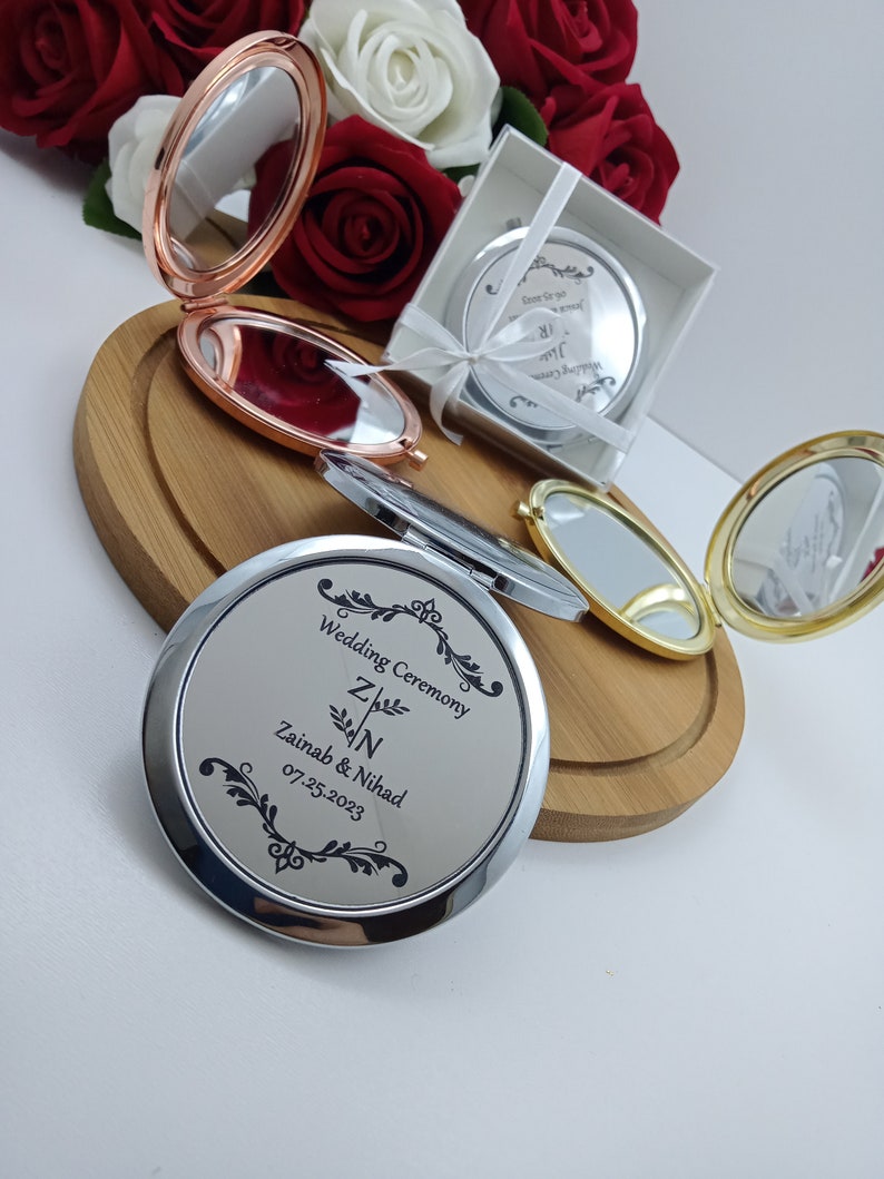 Personalized Compact Mirrorcustomized Bridesmaid Mirror - Etsy