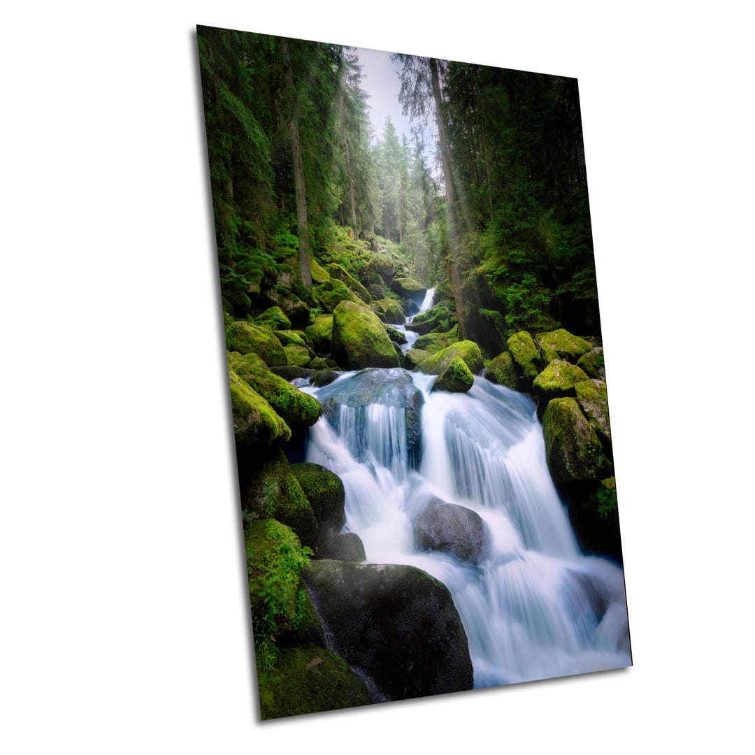Emerald Forest Waterfall Photo Print, Nature Wall Art - Etsy